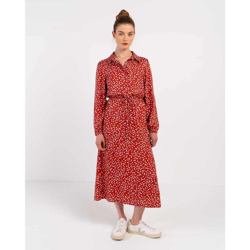 KETTLEWELL Kettlewell Delilah Polka Dot Viscose Midi Shirt Dress